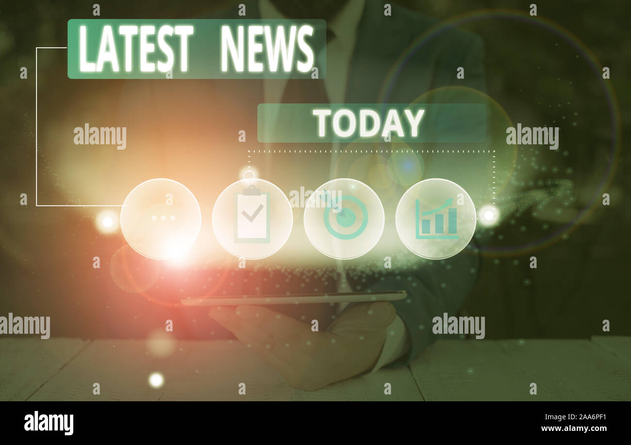 Handwriting text writing Latest News. Conceptual photo information that ...