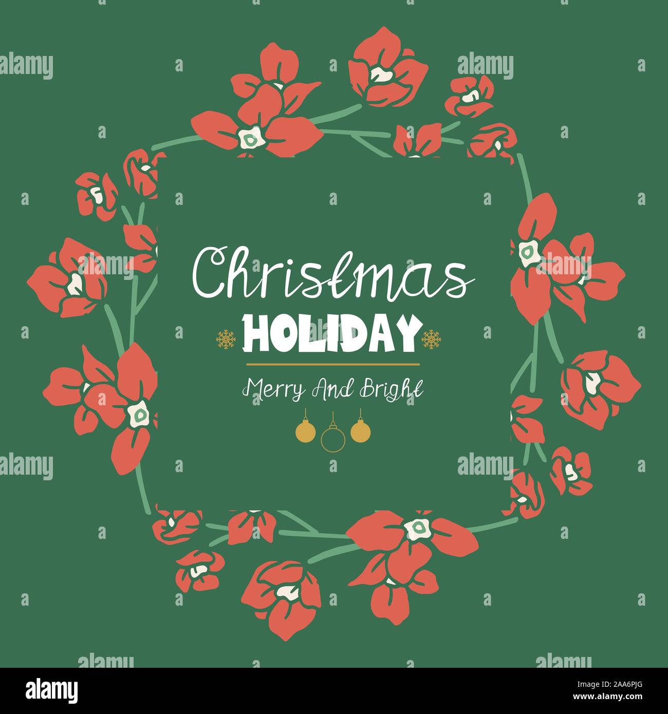 Card pattern design of christmas holiday, with beautiful orange flower ...