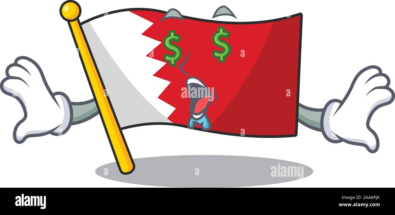 Cartoon flag bahrain isolated in character money eye Stock Vector Image ...