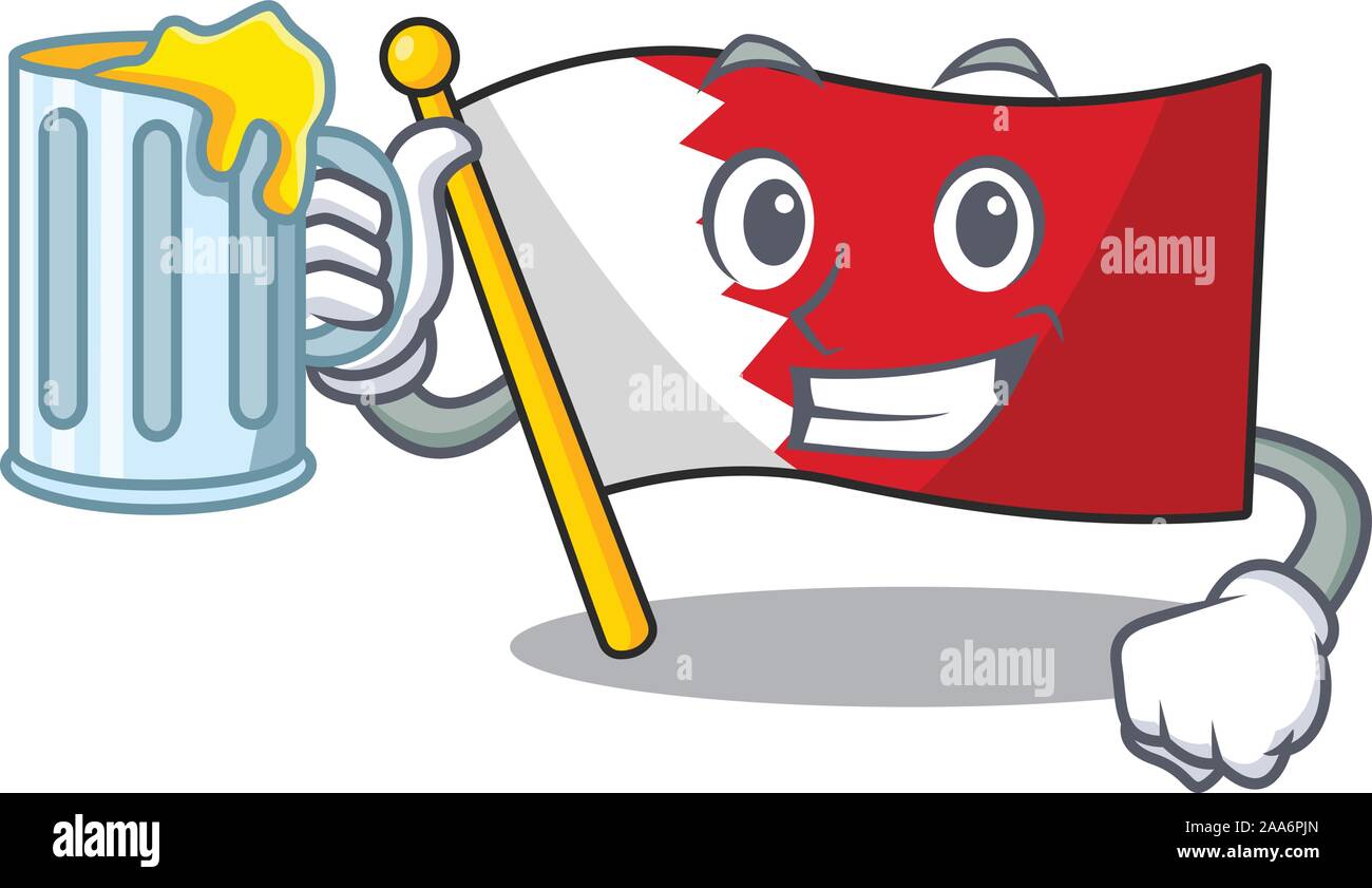 Flag bahrain cartoon with in holding juice character Stock Vector Image ...