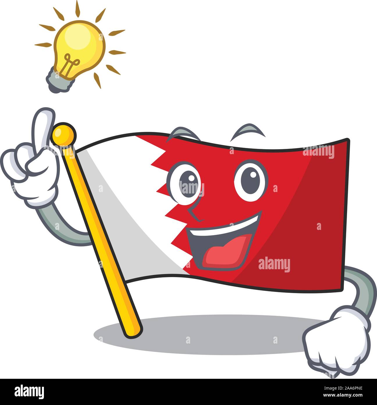 Cartoon flag bahrain isolated in character have an idea Stock Vector ...