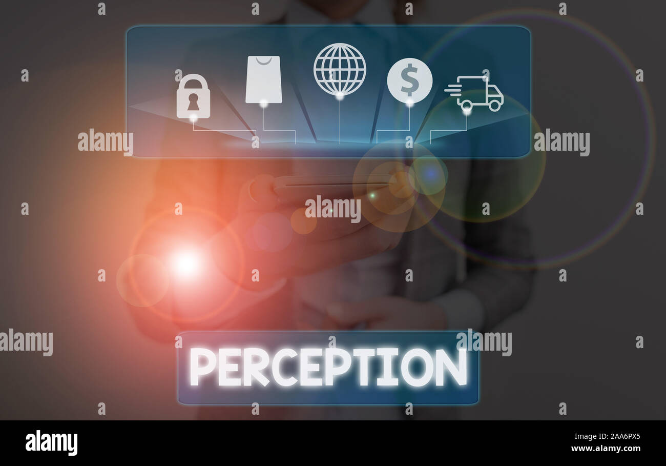 Conceptual hand writing showing Perception. Concept meaning individuals ...