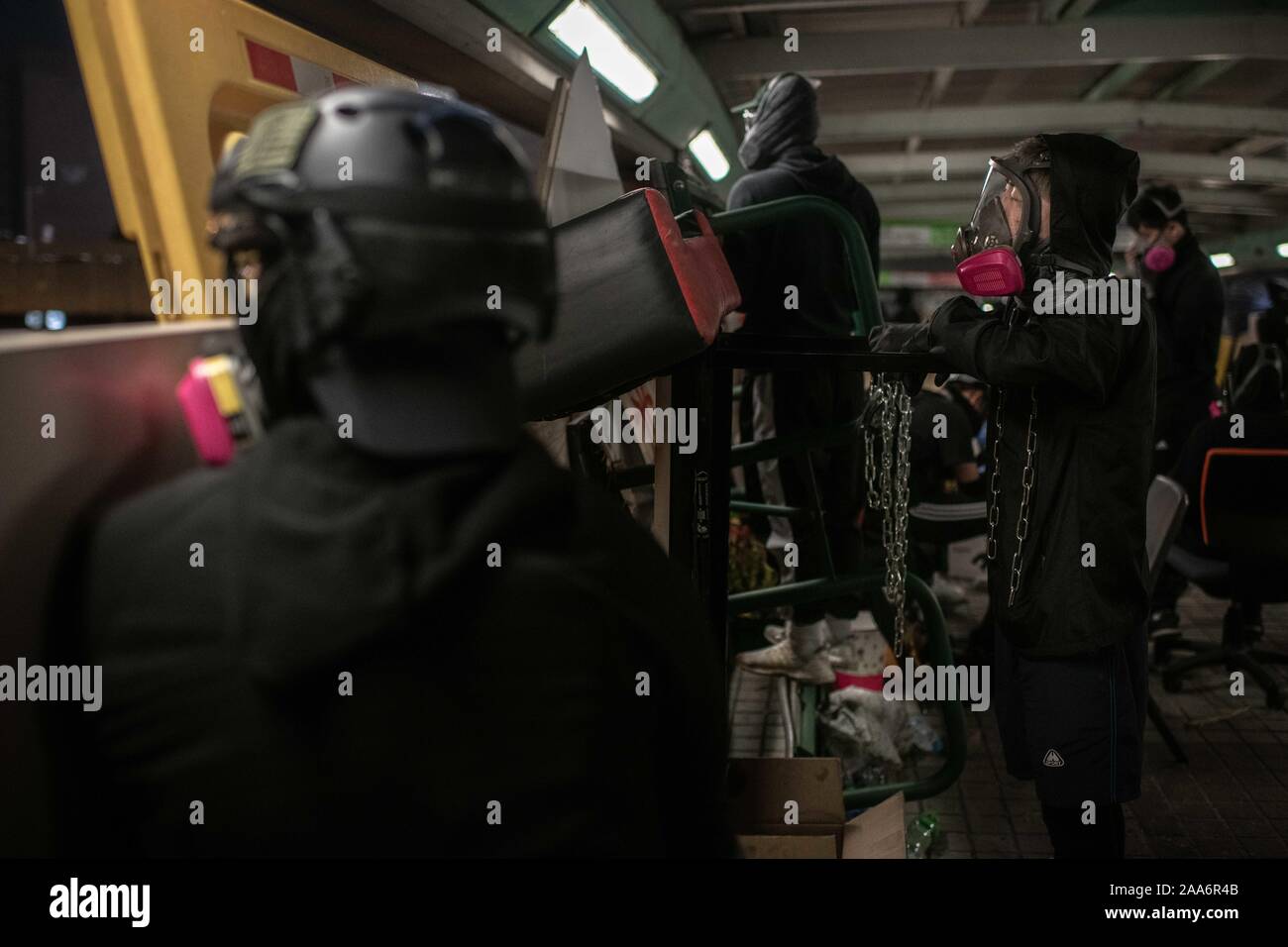 Hong Kong, China. 16th Nov, 2019. A group of protesters wearing ...