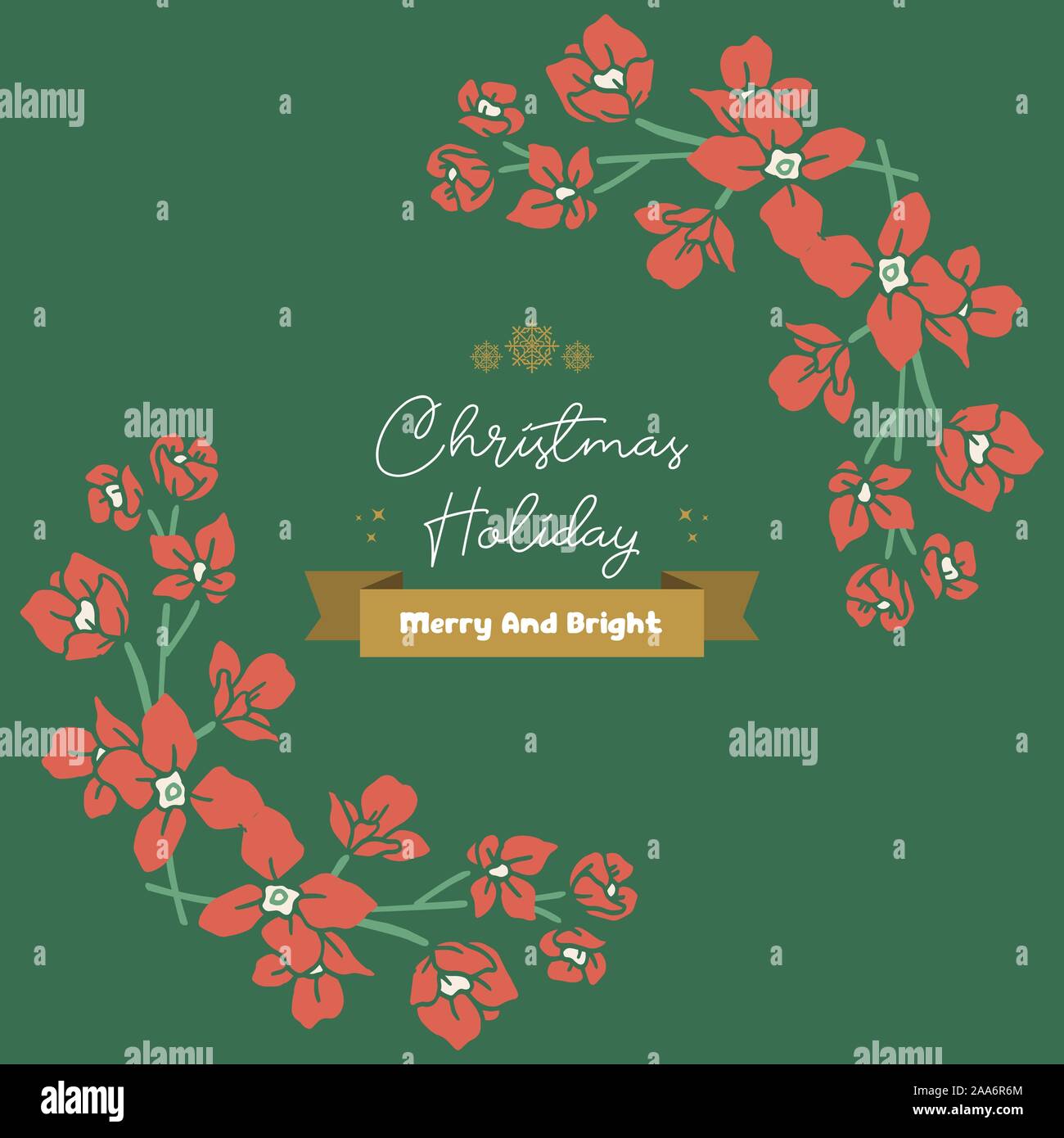 Seamless card of christmas holiday, with bright orange wreath frame ...