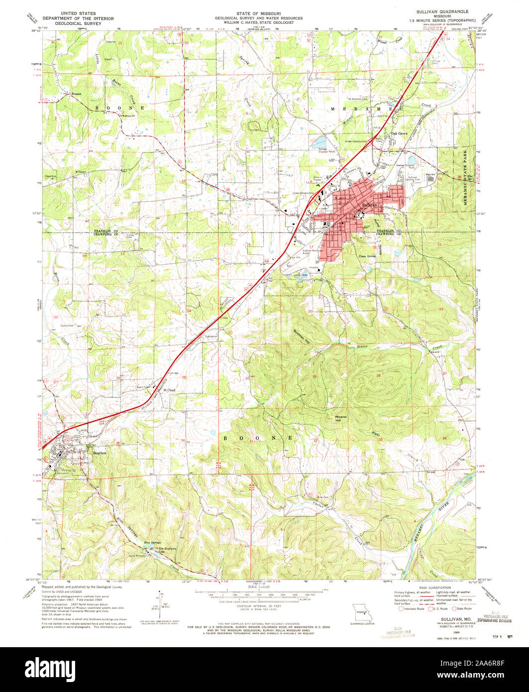 Sullivan missouri map hi-res stock photography and images - Alamy