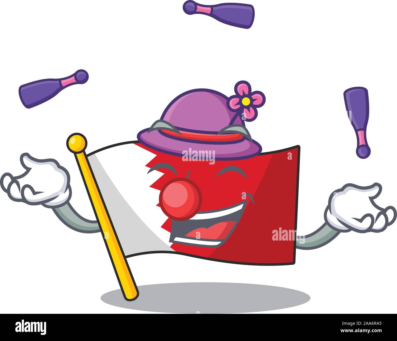 Cartoon flag bahrain isolated in character juggling Stock Vector Image ...