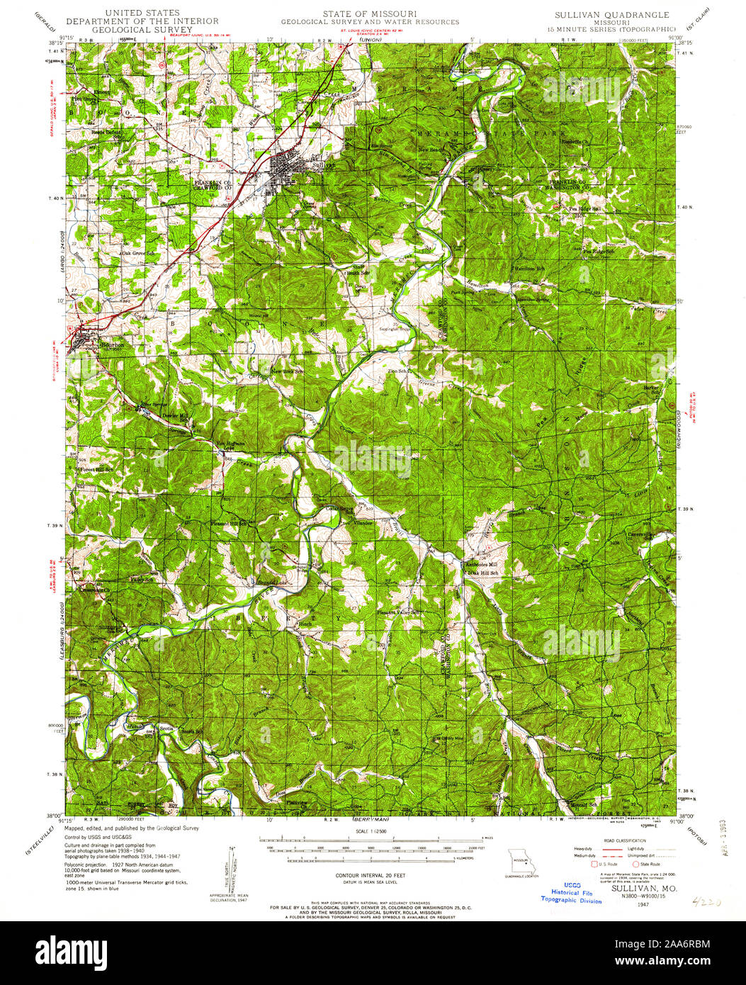 Sullivan missouri map hi-res stock photography and images - Alamy