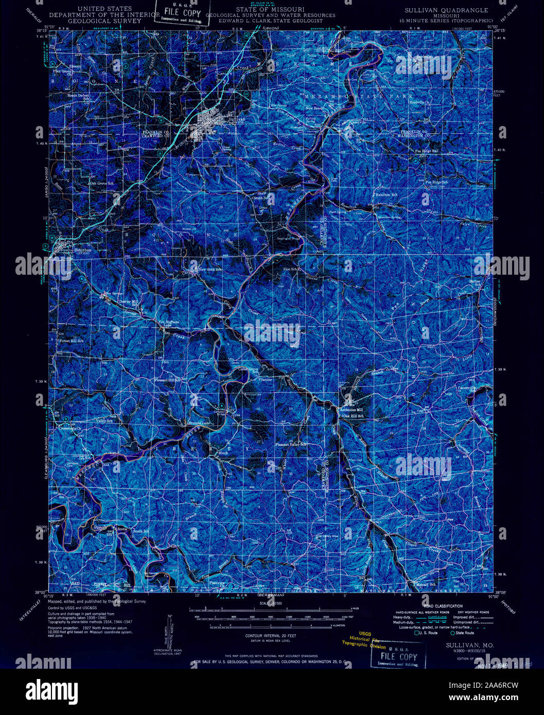 Sullivan missouri map hi-res stock photography and images - Alamy