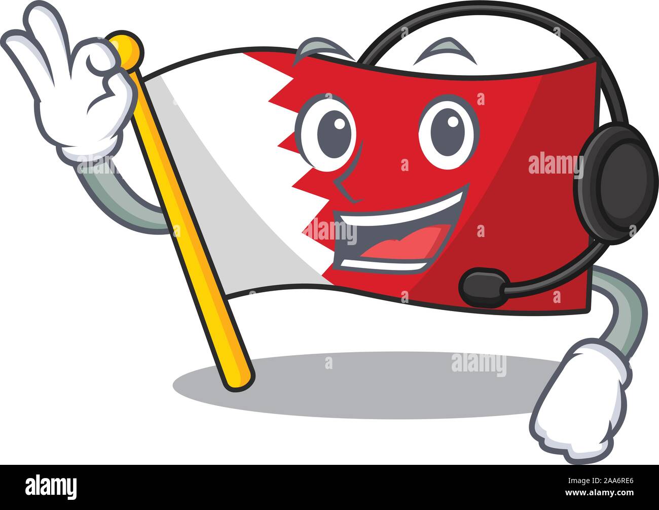 Cartoon flag bahrain isolated in character with headphone Stock Vector ...