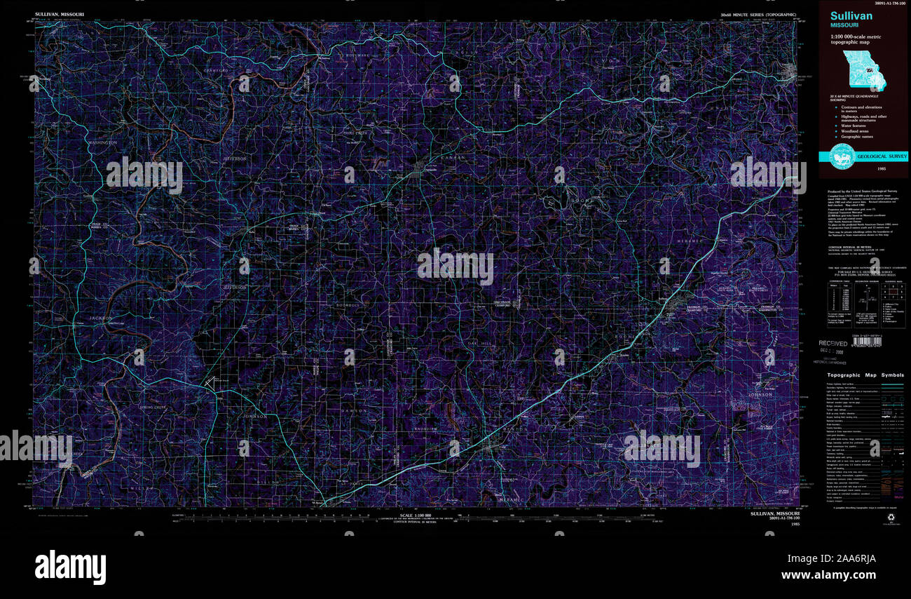 Sullivan missouri map hi-res stock photography and images - Alamy