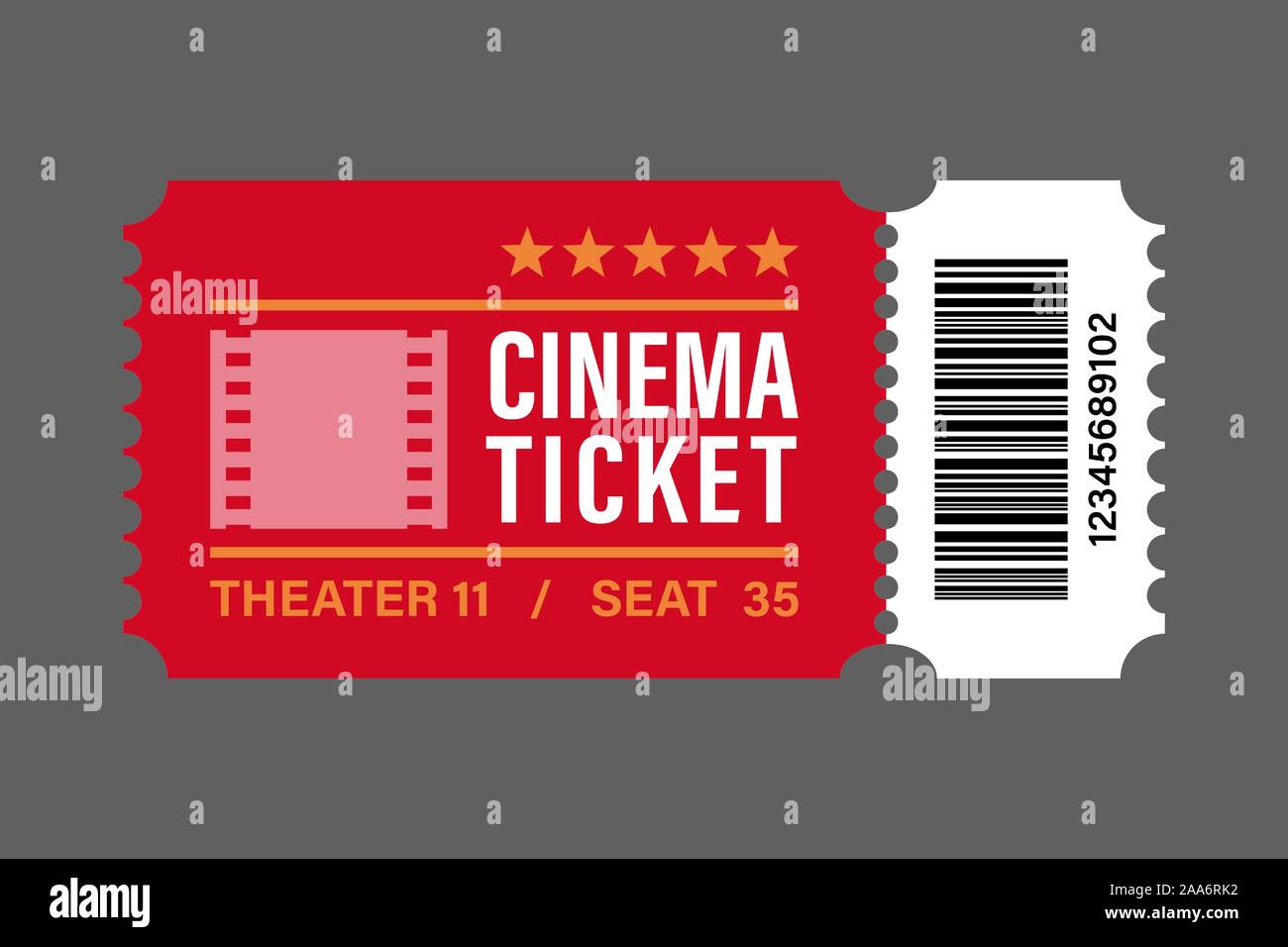 red cinema tickets icon vector illustration designed in the flat style ...