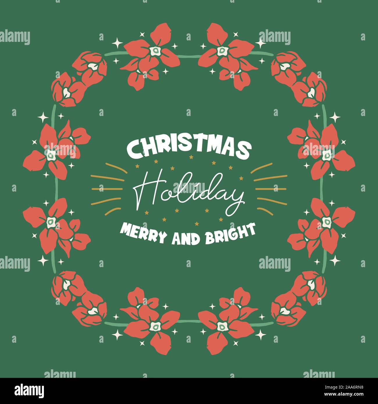 Card text christmas holiday, with unique orange wreath frame texture ...