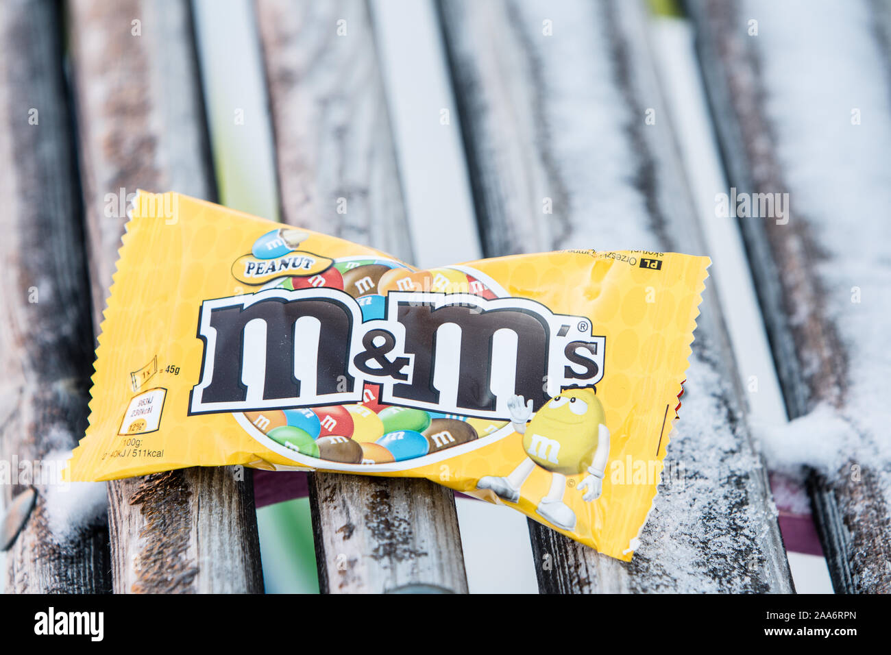 M&M's Chocolate peanut candies, produced by Mars, Incorporated. MM's ...