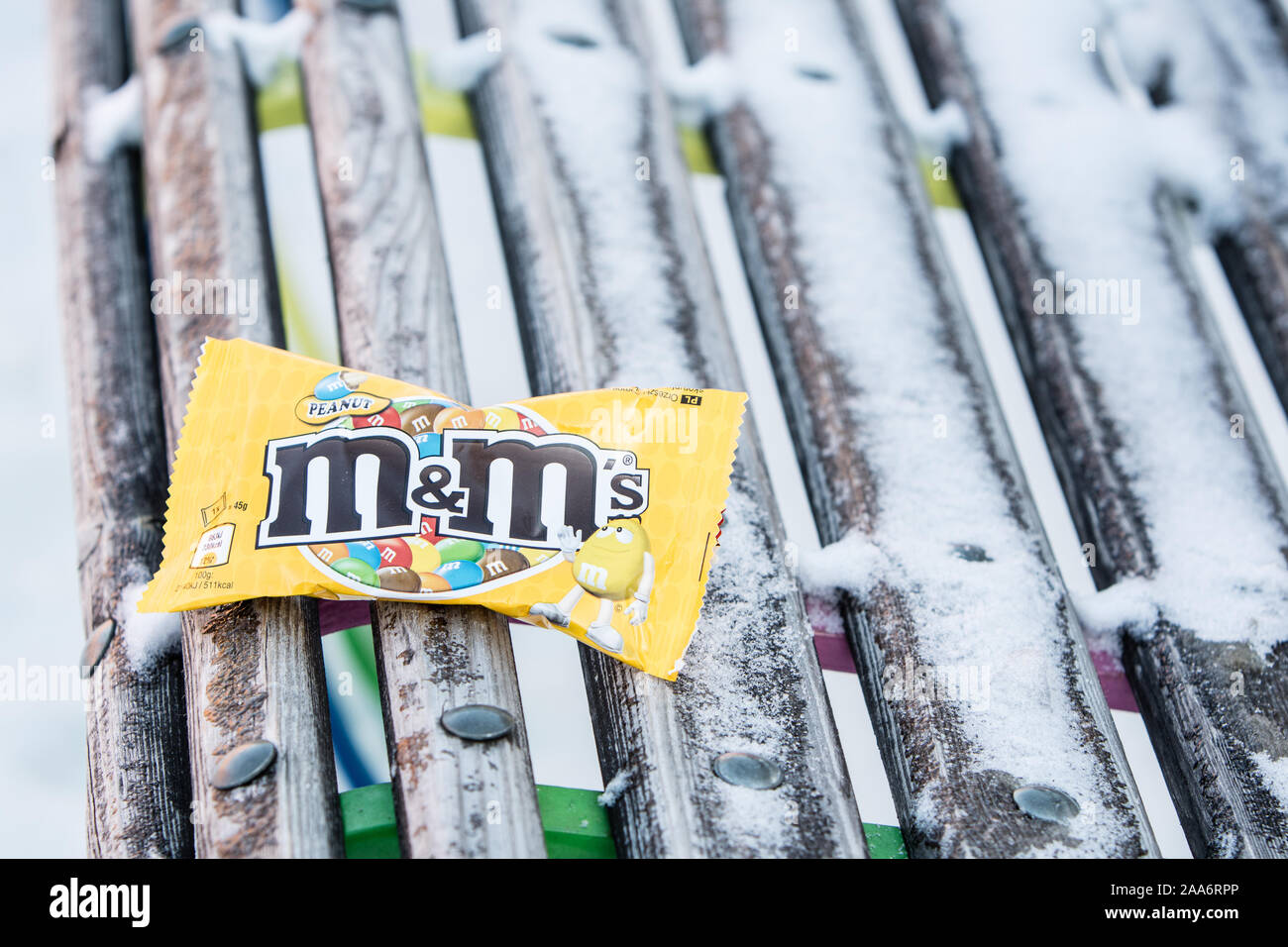 M&M's Chocolate peanut candies, produced by Mars, Incorporated. MM's ...