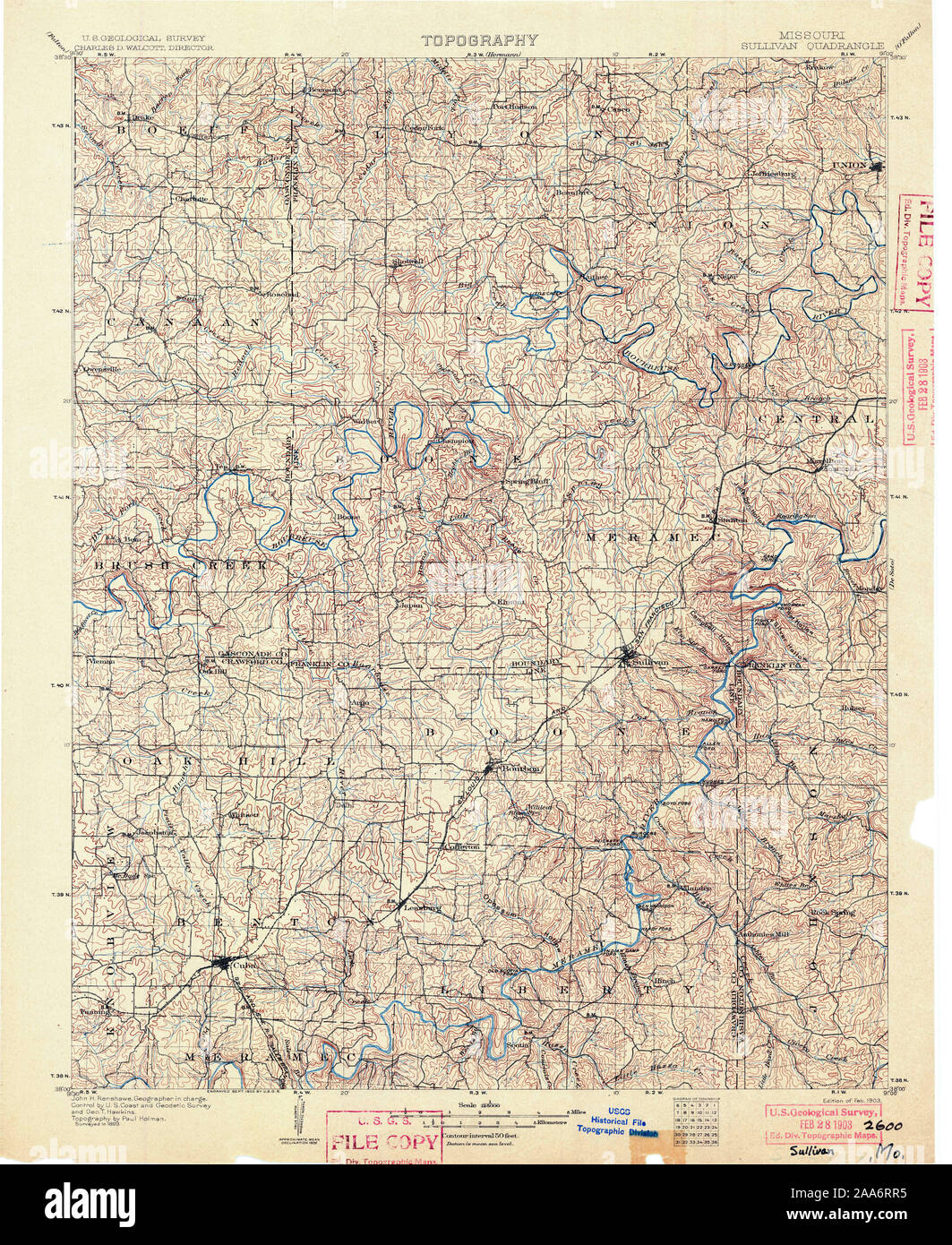 Sullivan missouri map hi-res stock photography and images - Alamy