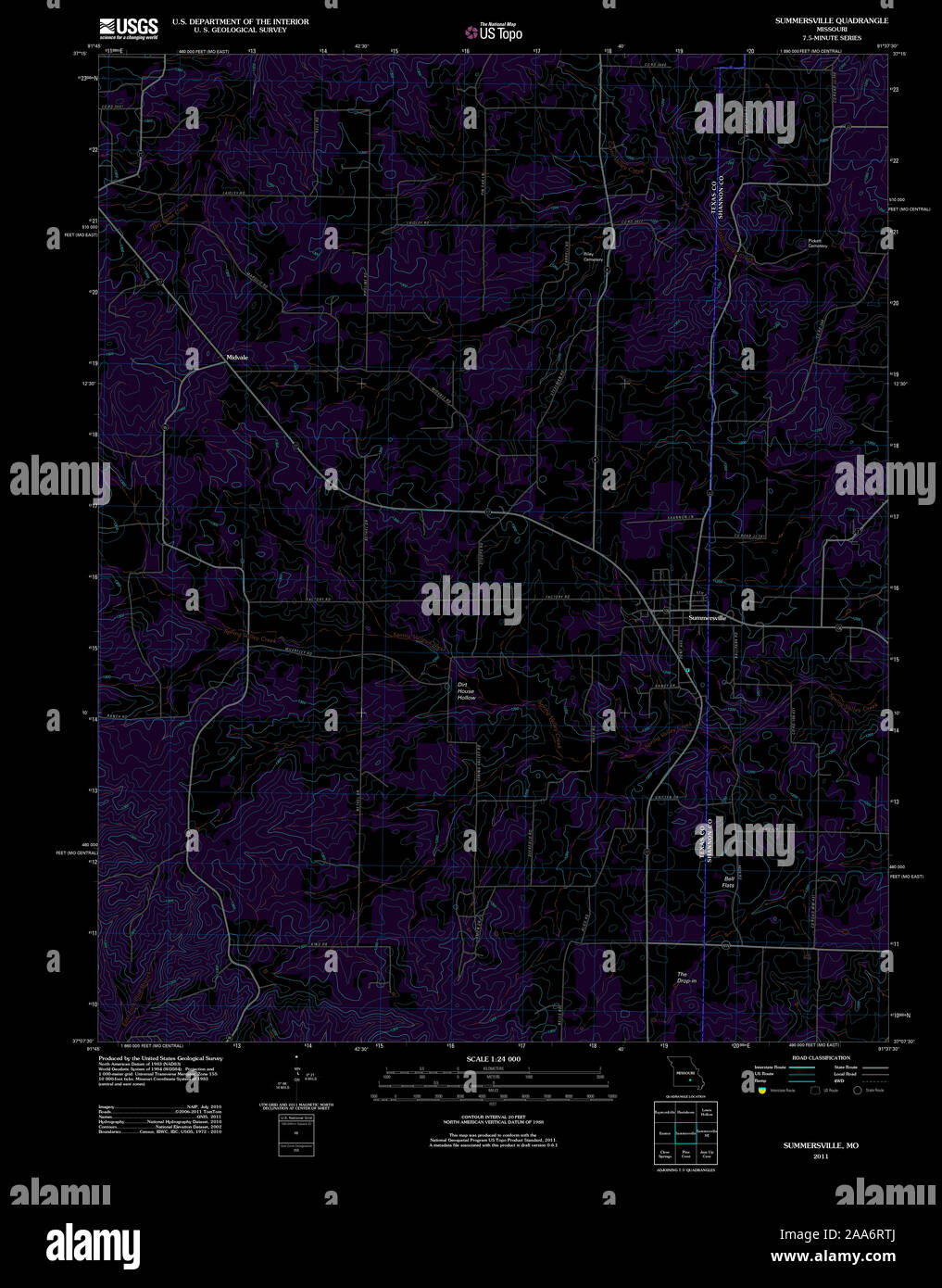 Map of summersville hi-res stock photography and images - Alamy