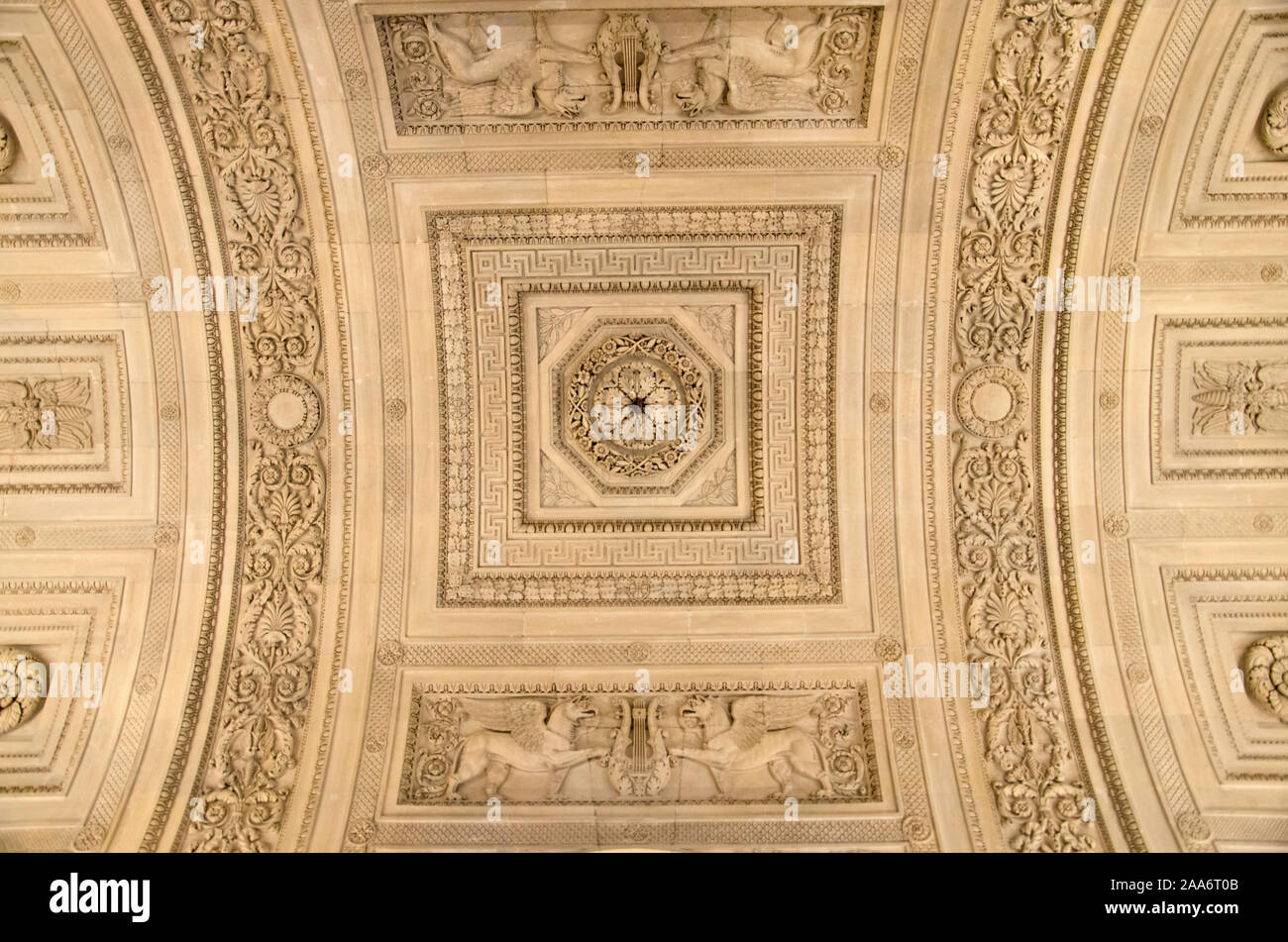 Carved ceiling, Louvre Museum, Paris, France, Europe Stock Photo - Alamy