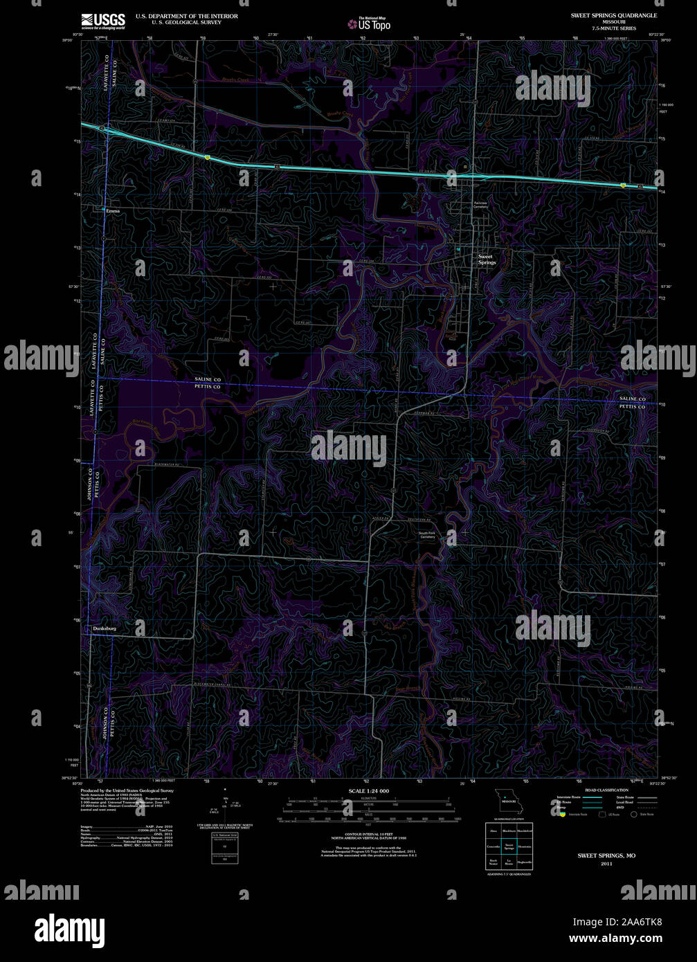 Map of sweet springs hi-res stock photography and images - Alamy