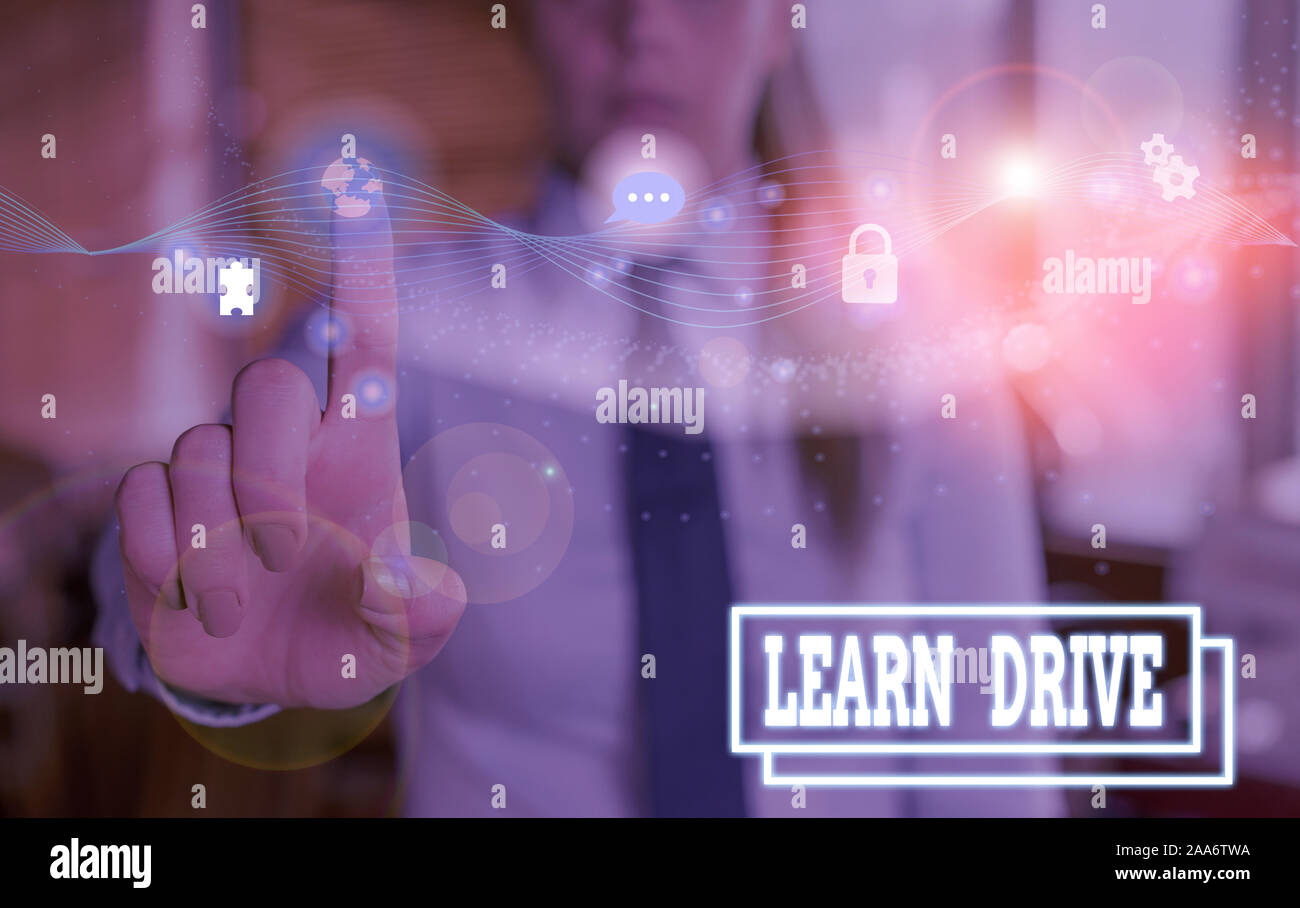 Writing note showing Learn Drive. Business concept for to gain the ...