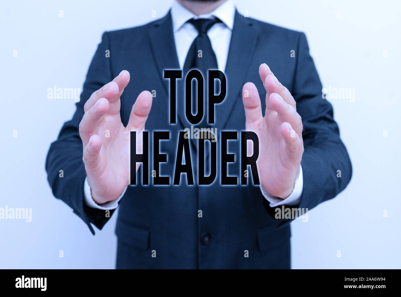 Writing note showing Top Header. Business concept for text at the top ...