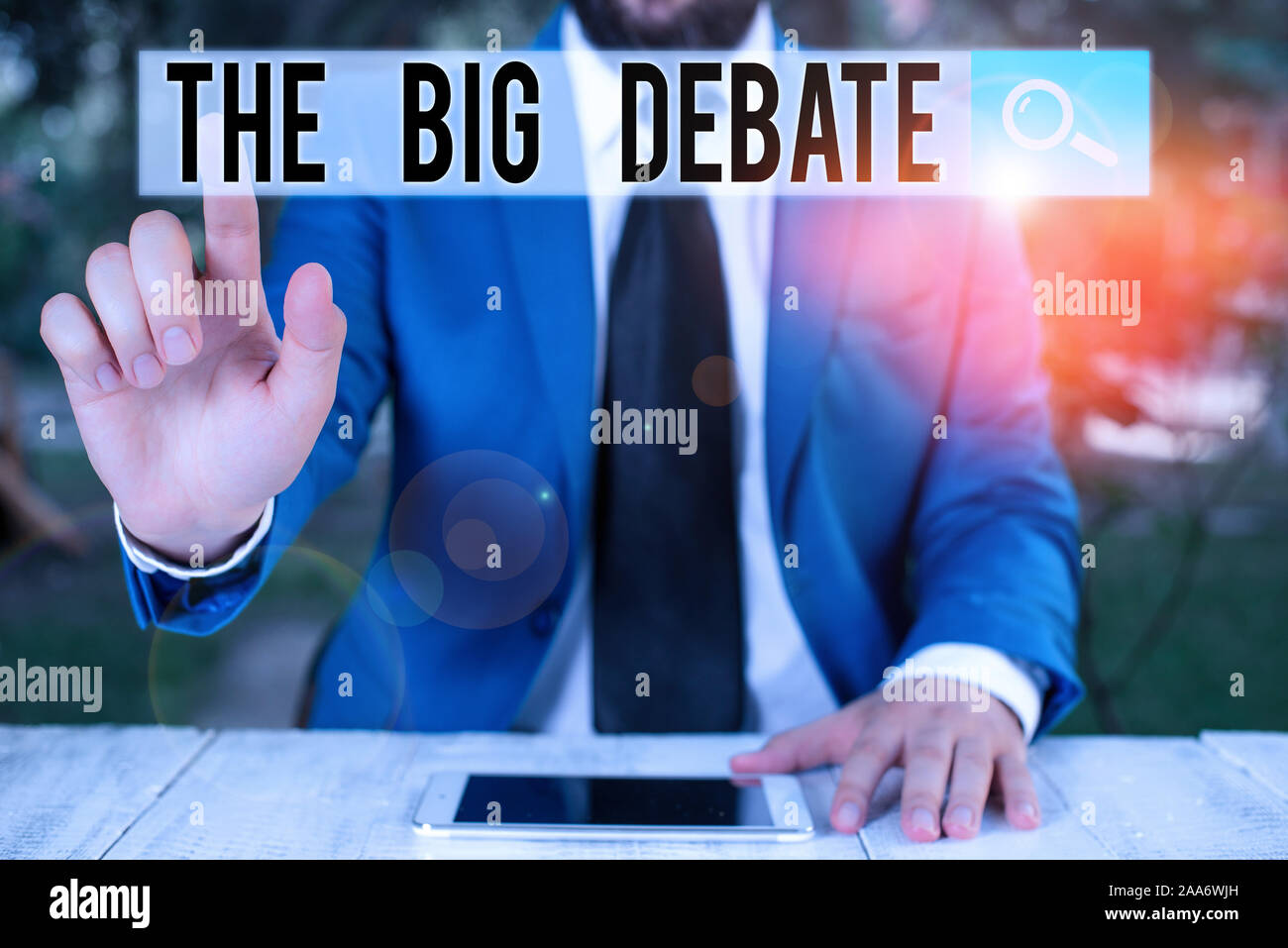 Conceptual hand writing showing The Big Debate. Concept meaning Lecture ...