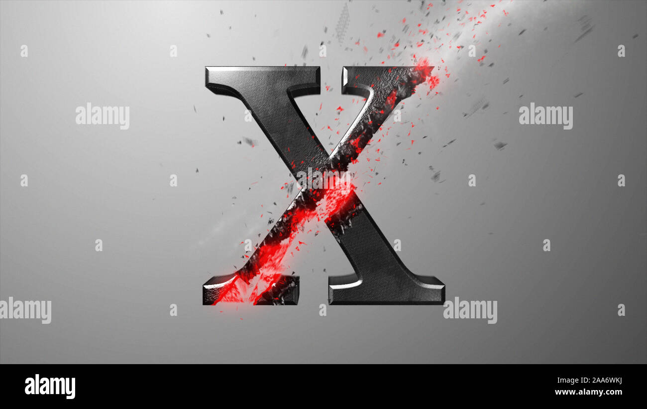 Crossfire Effects alphabet on dark backgorund, 3D Rendering Stock Photo ...