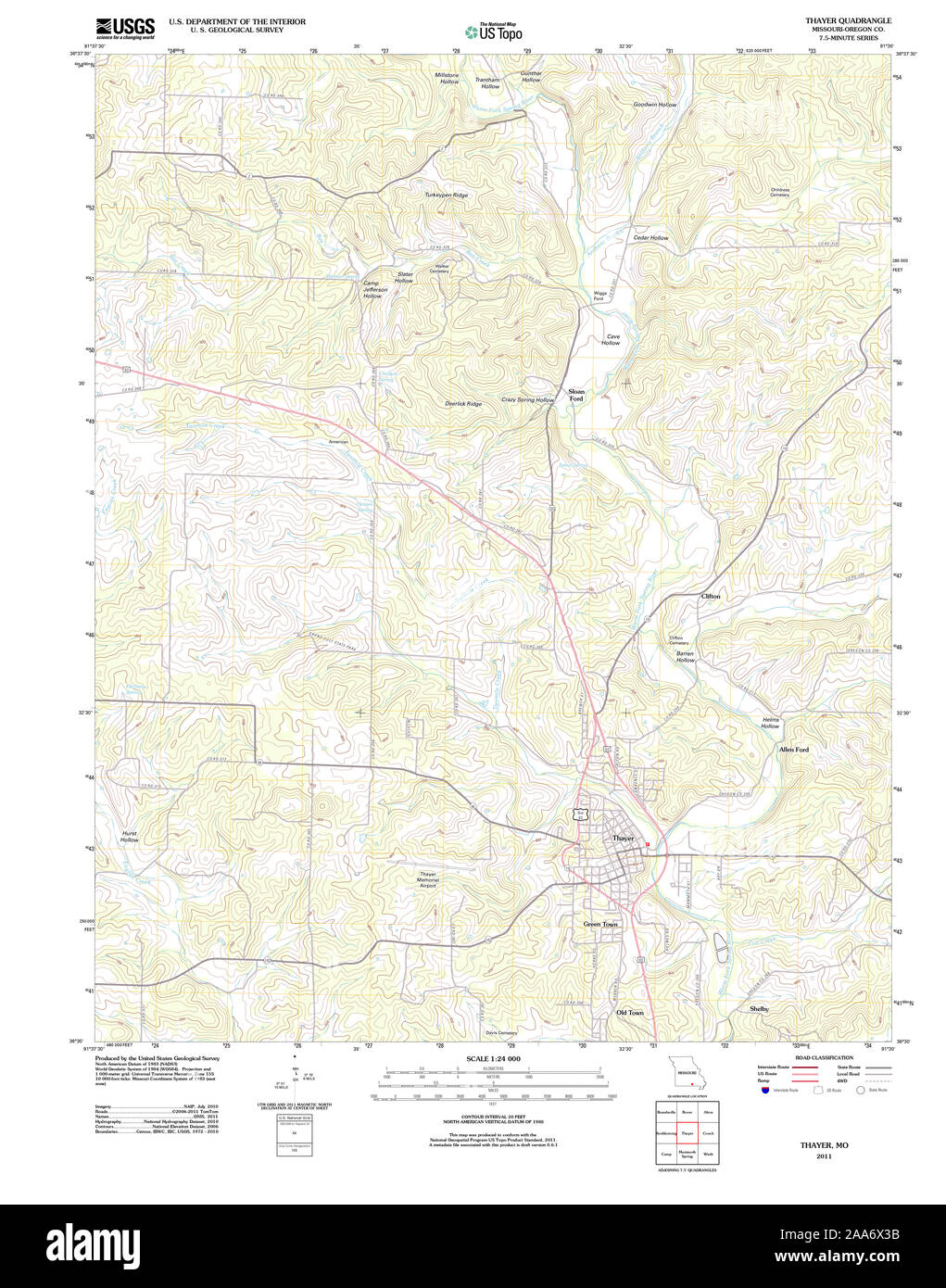 Map of thayer hi-res stock photography and images - Alamy