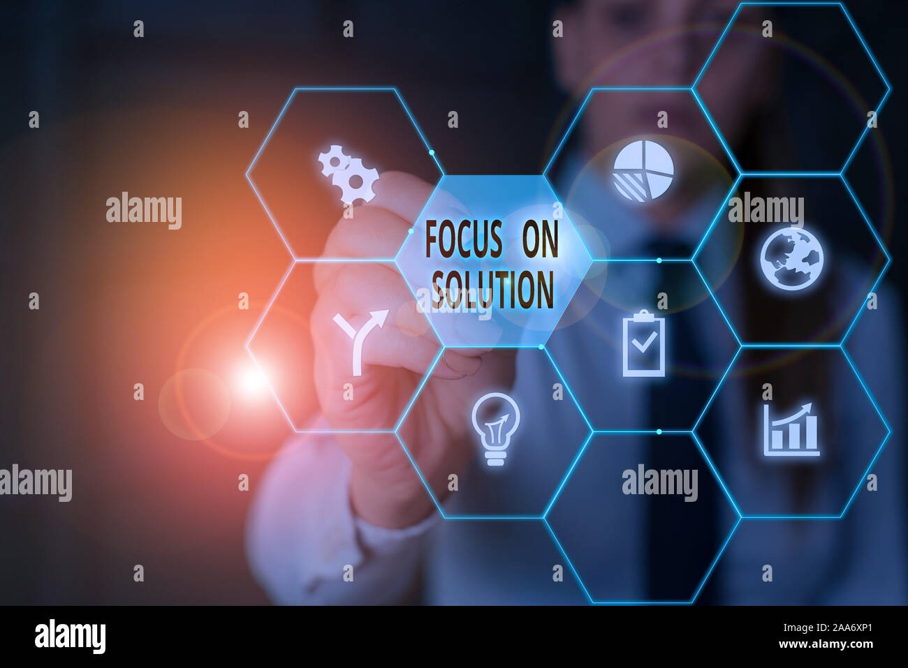 Writing note showing Focus On Solution. Business concept for Give full ...