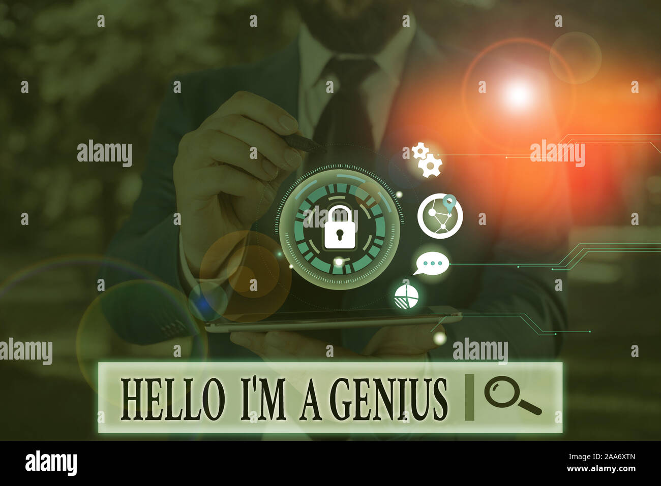 Handwriting text Hello I M A Genius. Conceptual photo Introduce ...