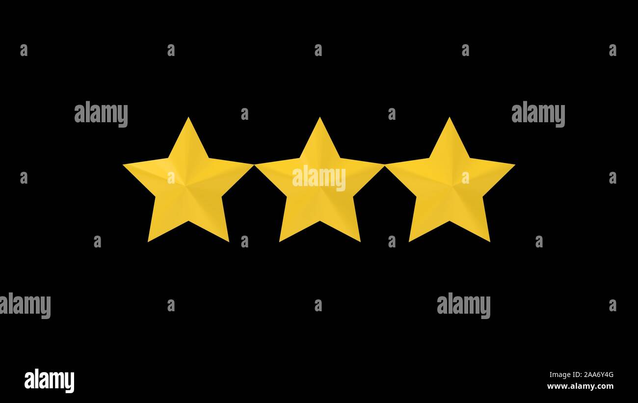 3d rendering of star rating symbols isolated in a studio background ...
