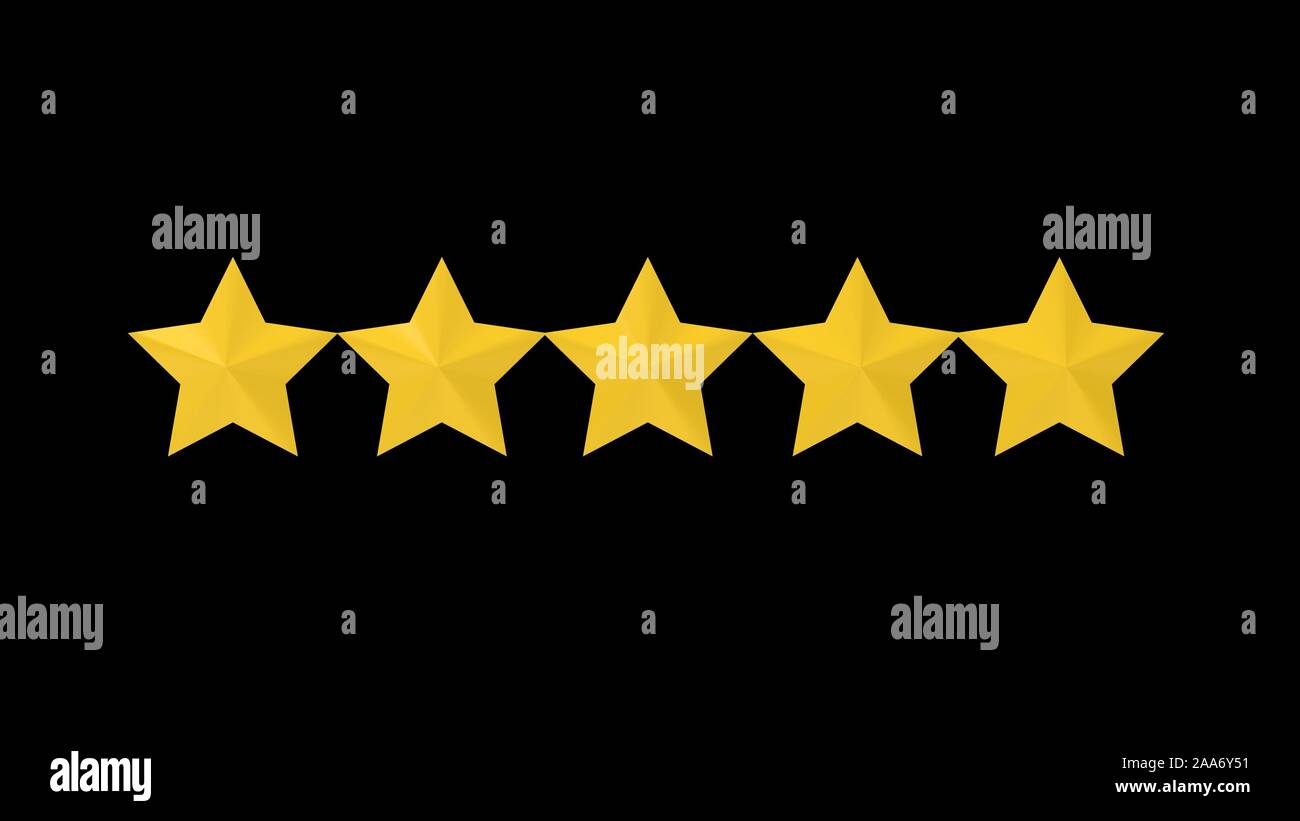 3d rendering of star rating symbols isolated in a studio background ...