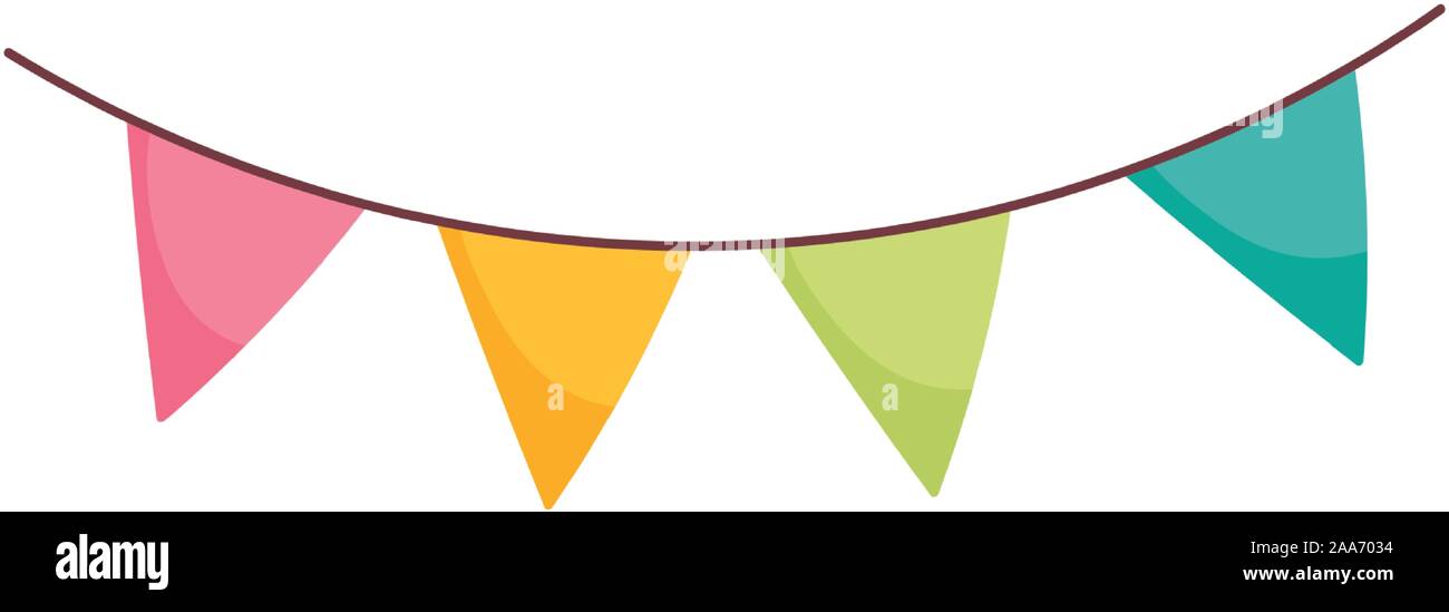 pennants decoration on white background vector illustration Stock ...