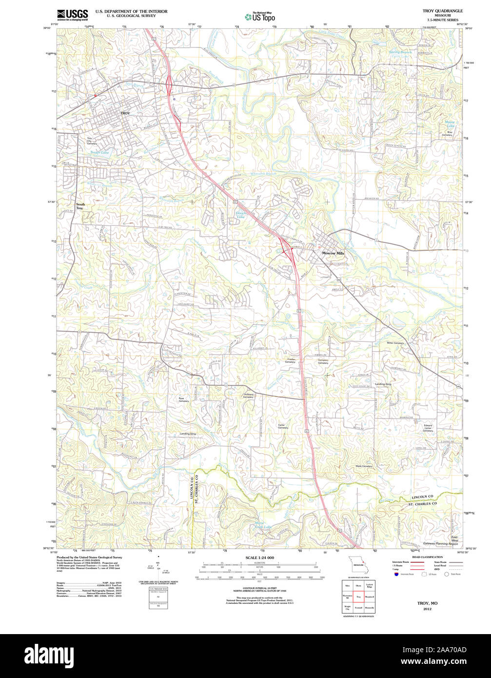 Troy missouri map hi-res stock photography and images - Alamy