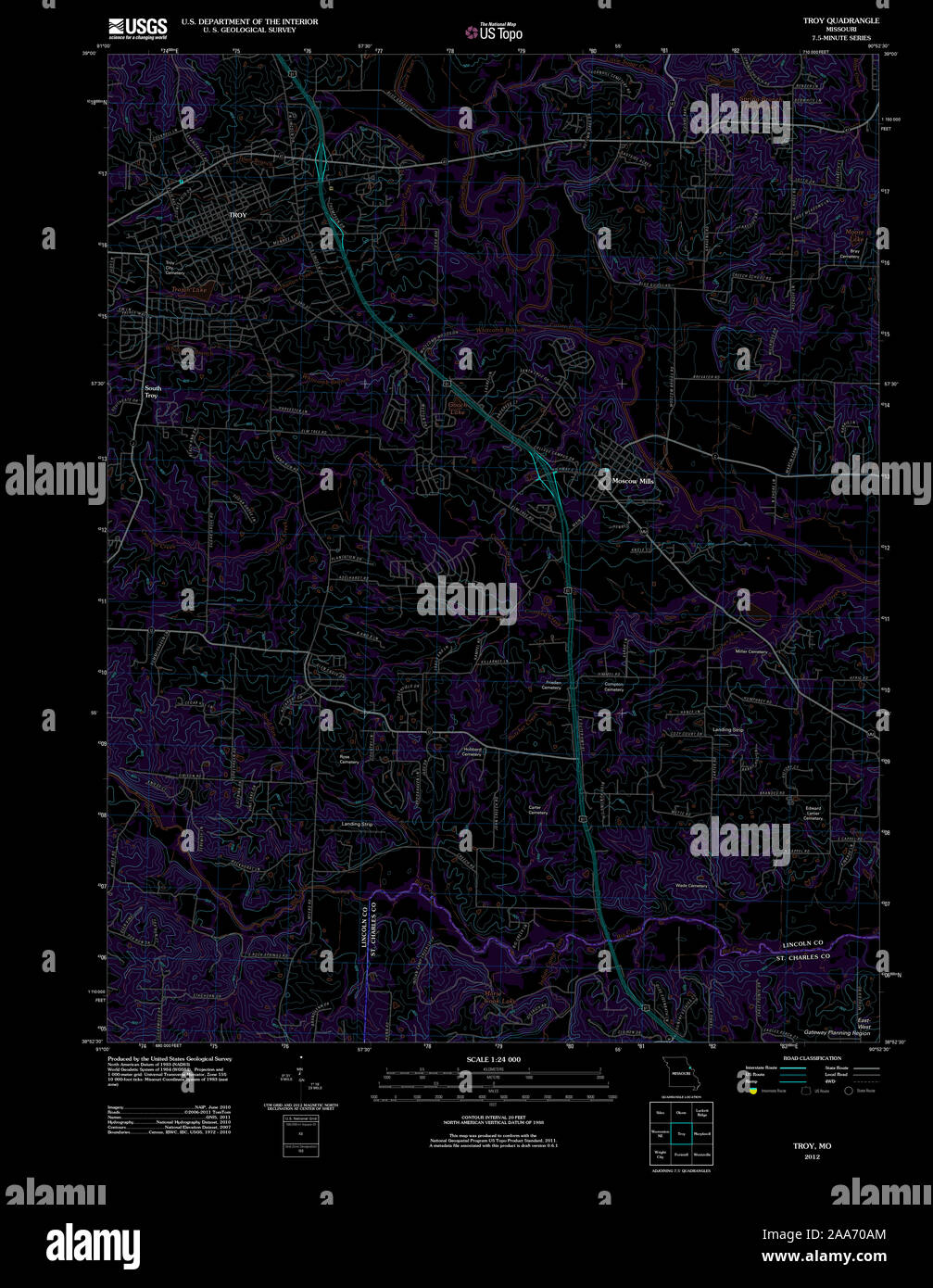 Troy missouri map hi-res stock photography and images - Alamy