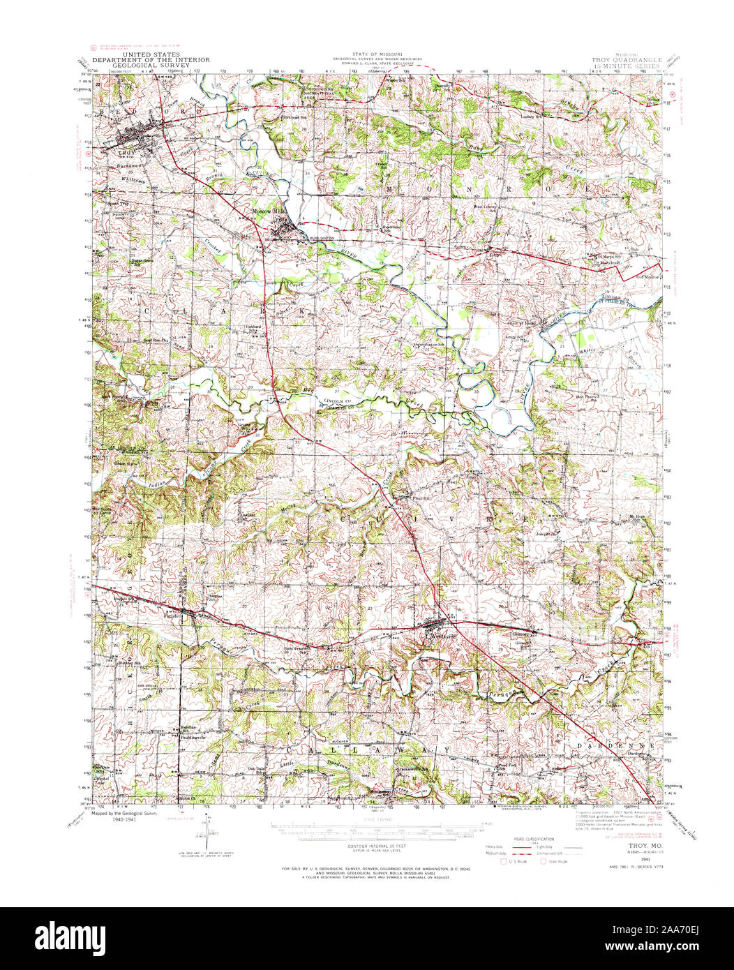 Troy missouri map hi-res stock photography and images - Alamy
