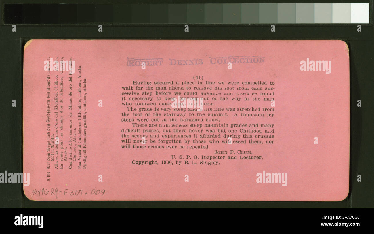 Keystone View Company.; Bound for the Klondike gold fields, Chilkoot ...