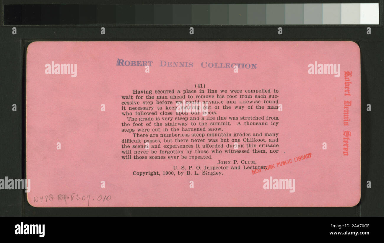 Keystone View Company.; Bound for the Klondike gold fields, Chilkoot ...