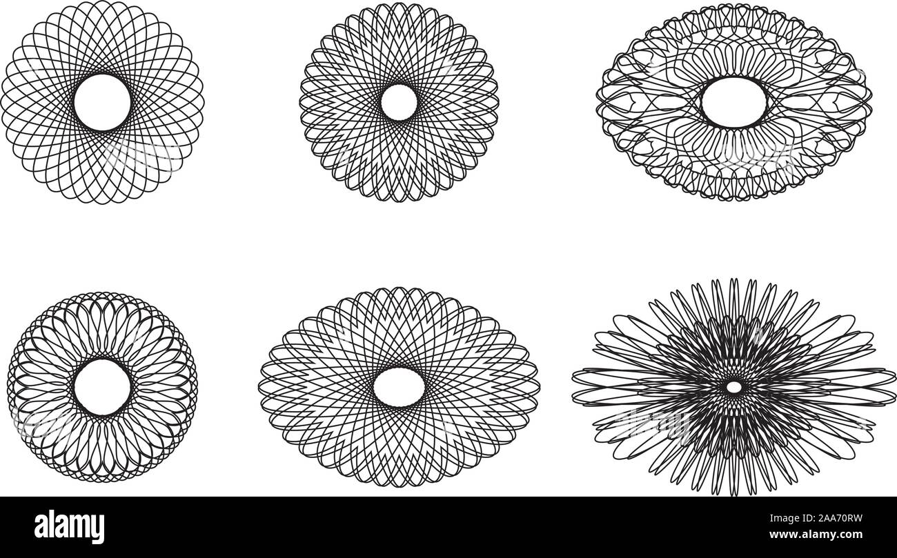 Spirograph flower Black and White Stock Photos & Images - Alamy