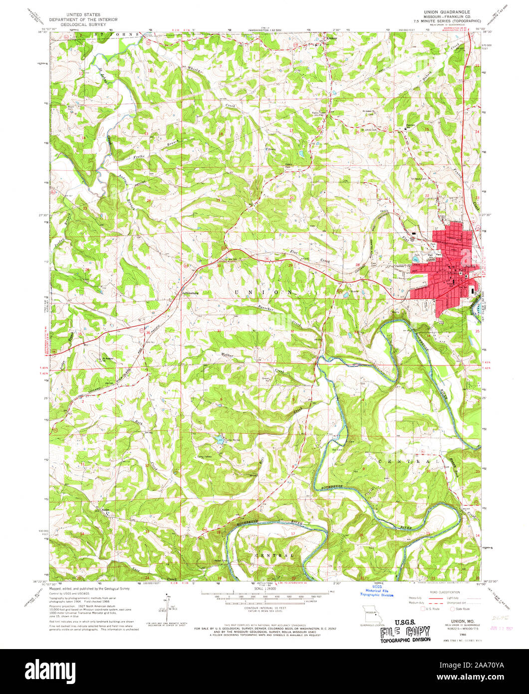 Map of union missouri Cut Out Stock Images & Pictures - Alamy