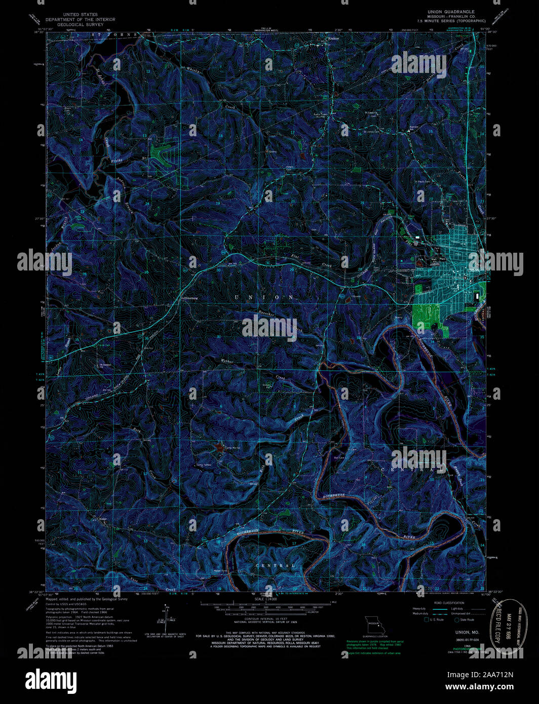 Map of union missouri hi-res stock photography and images - Alamy