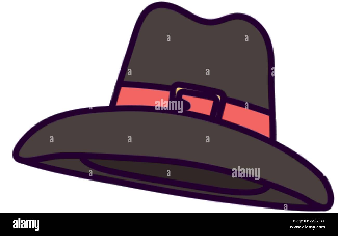 happy thanksgiving day pilgrim hat accessory on white background vector ...