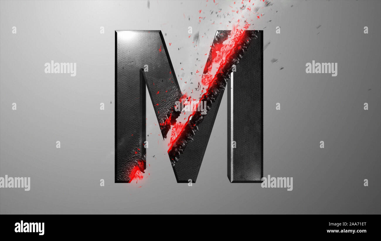 Crossfire Effects alphabet on dark backgorund, 3D Rendering Stock Photo ...