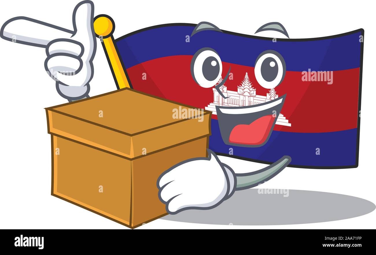 With bring box cartoon flag cambodia in with mascot Stock Vector Image ...