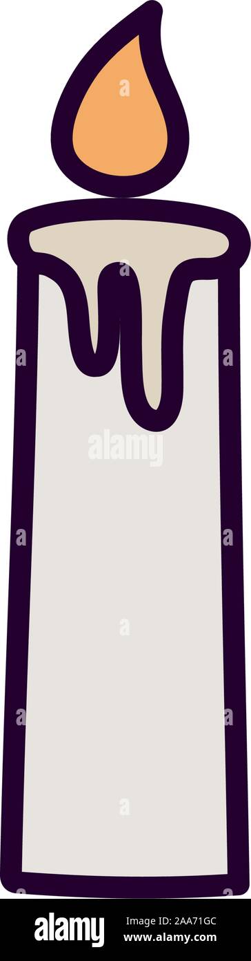 burning candle decoration on white background vector illustration Stock ...