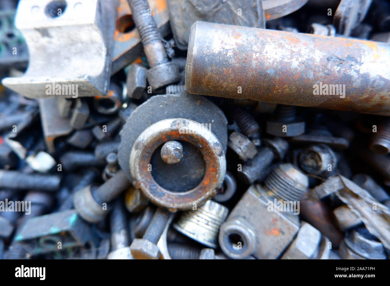 Concept of recycling old scrap iron scrap metal industry Stock Photo ...