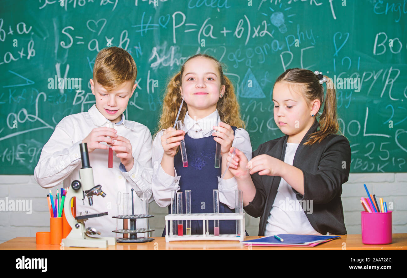 Biology equipment. students doing biology experiments with microscope ...