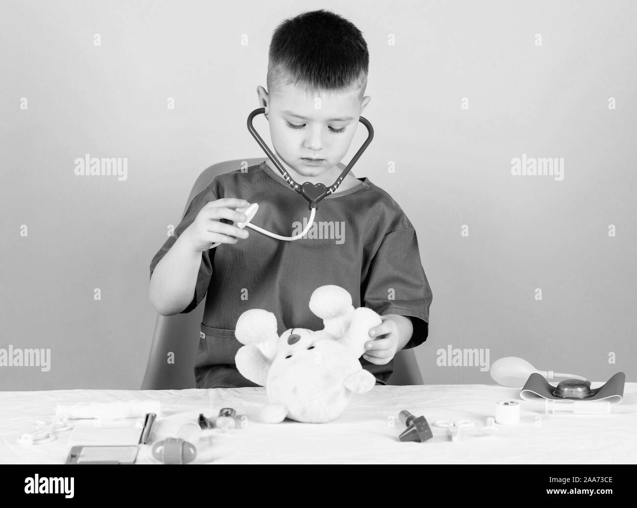 Medical education. Boy cute child future doctor career. Health care ...