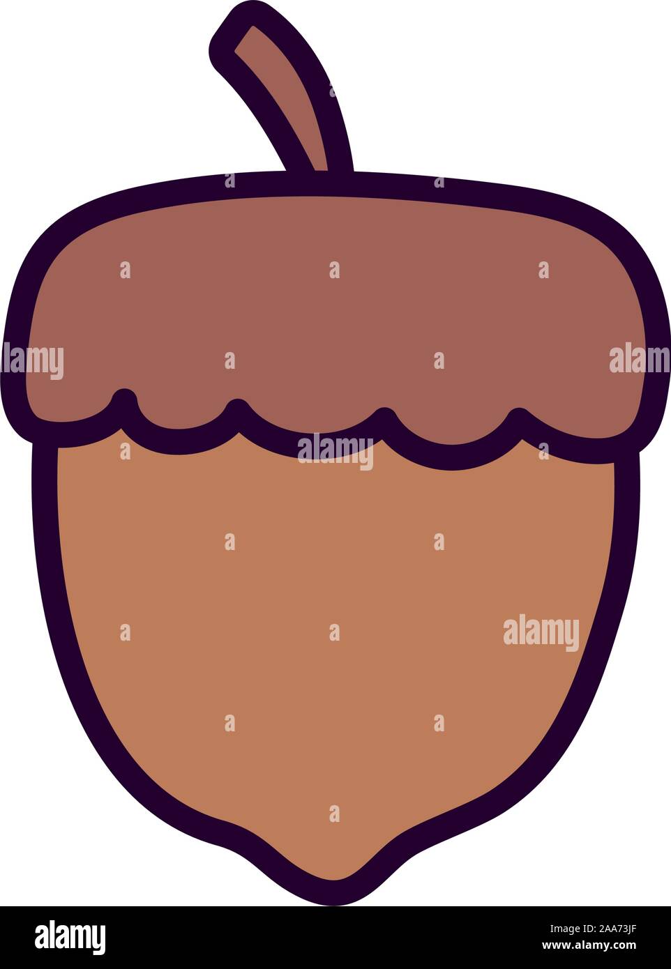 autumnal acorn nut on white background vector illustration Stock Vector ...