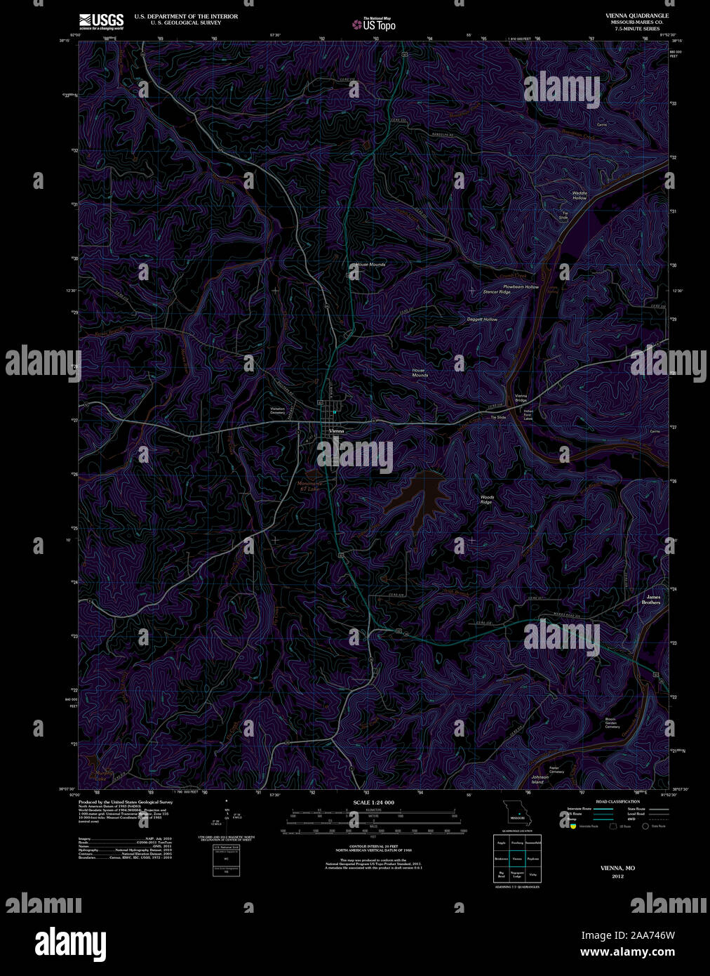 Vienna missouri map hi-res stock photography and images - Alamy