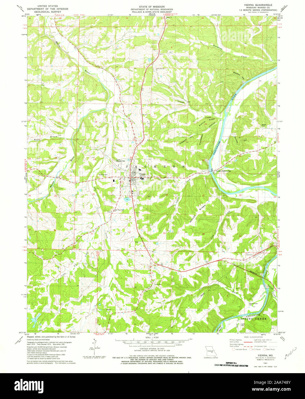 Vienna missouri map hi-res stock photography and images - Alamy